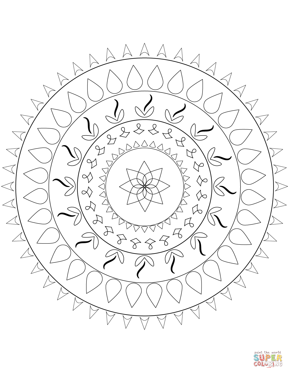 Basit Mandala Boyama Sayfalaları | Sınıf Öğretmenleri İçin Ücretsiz ...